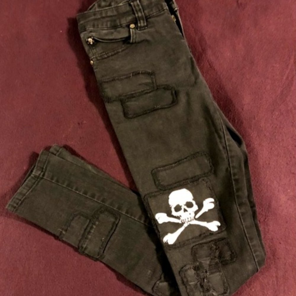 Cute Skully Tripp Nyc Black Skinny Jeans Rare - Gem